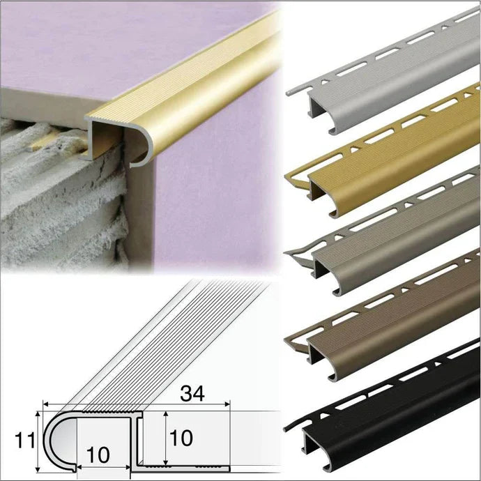 Tile Edge Trim Profiles | Aluminium & PVC Tile Trims – StairsNosingUK