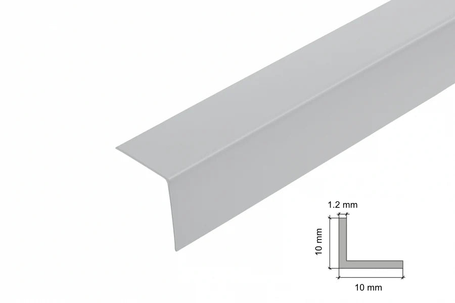 Light Grey PVC Corner Angle Trim | Edge Protector 90° – StairsNosingUK